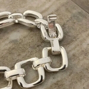 Jewelry | 925 Sterling Silver Chunky Chain Link Bracelet Silver Large ...